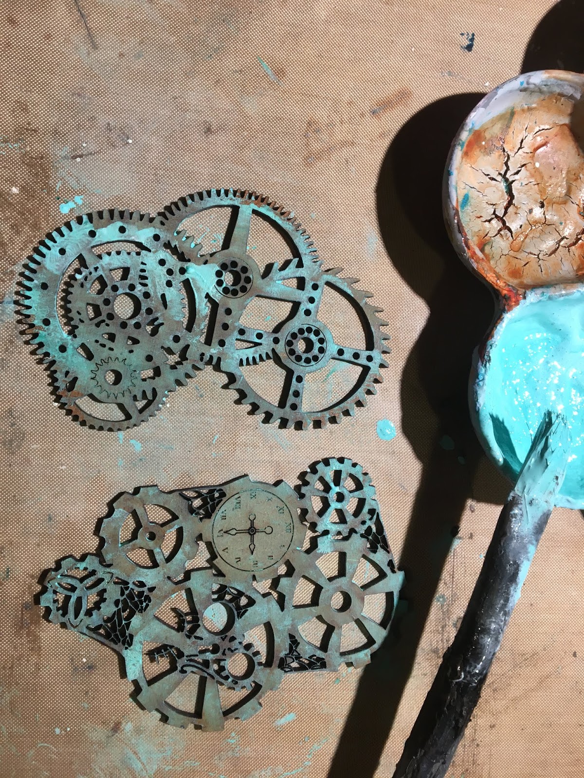 Calico Craft Parts: Clockwork themed book box by Zuzu