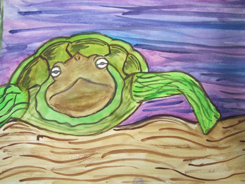 Think Create Art: Watercolor Turtles- 6th Grade
