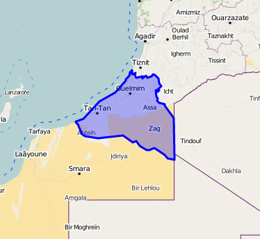 Région de Guelmim-Oued Noun - Maroc Maps