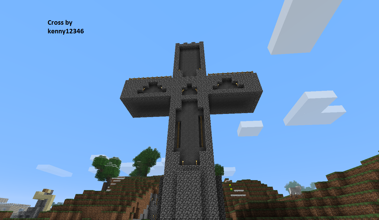 MINECRAFT CREATIONS: cross and my curch