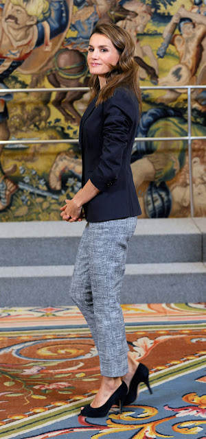 Princess Letizia Attends An Audience In Zarzuela Palace