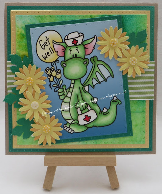 Tinyrose's Craft Room: Get Well Card featuring Clyde the Dragon