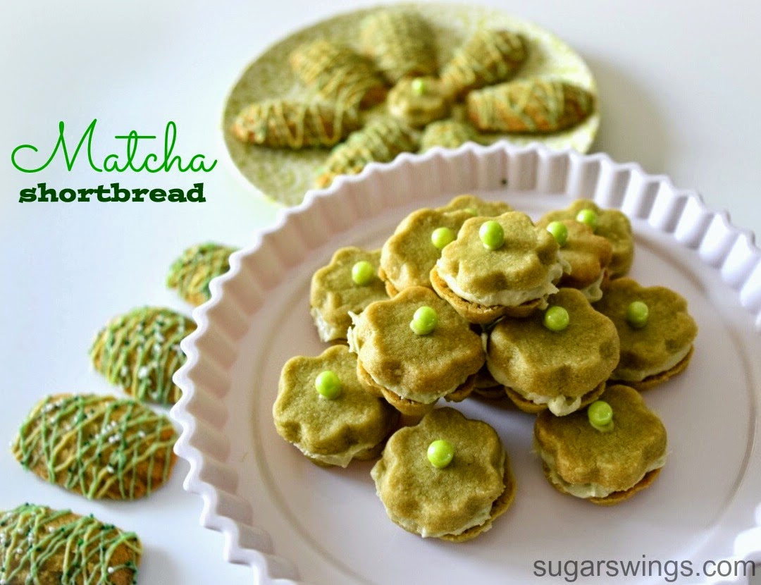 Sugar Swings! Serve Some: Matcha Shortbread Cookies - 2 Ways