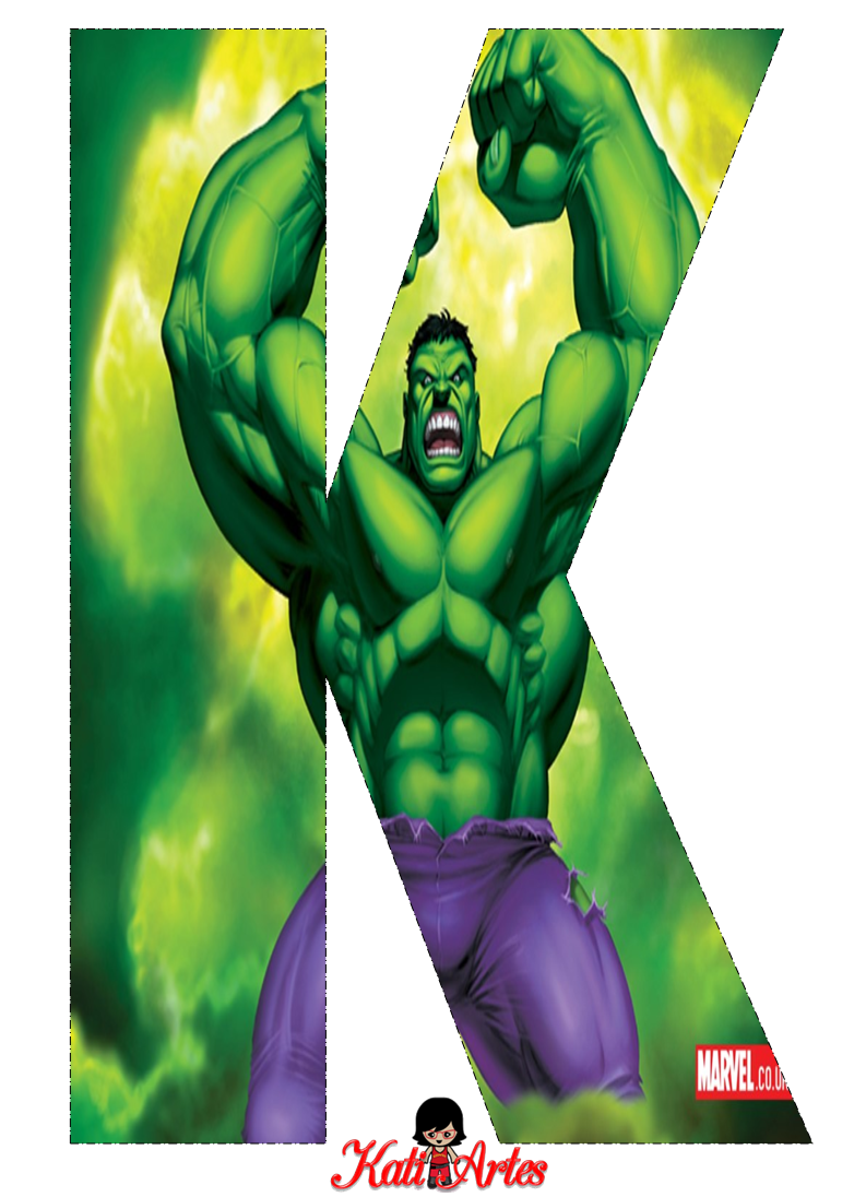 Alfabeto Gratis de Hulk. - Oh my Alfabetos!