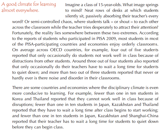 A Classroom That Is Conducive to Learning