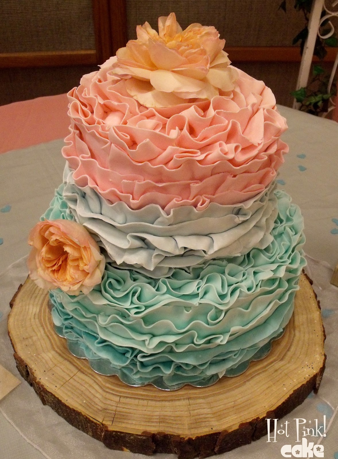 Hot Pink! Cakes: Ombre Ruffled Wedding Cake