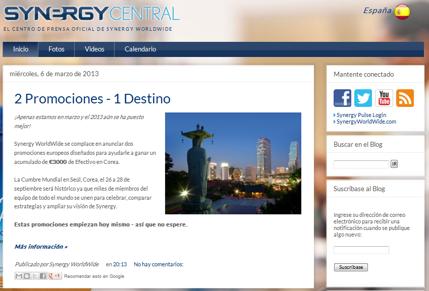 marzo 2013 - Spain - Synergy WorldWide Blog