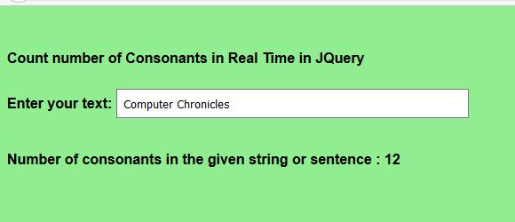 Free Programming Source Codes and Computer Programming Tutorials: Count number of Consonants in ...