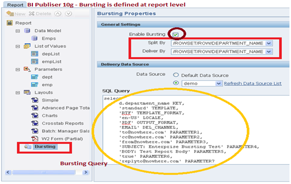 BI Direct: Oracle Business Intelligence 11.1.1.6.0 BI Publisher - Report Bursting with SQL Based ...