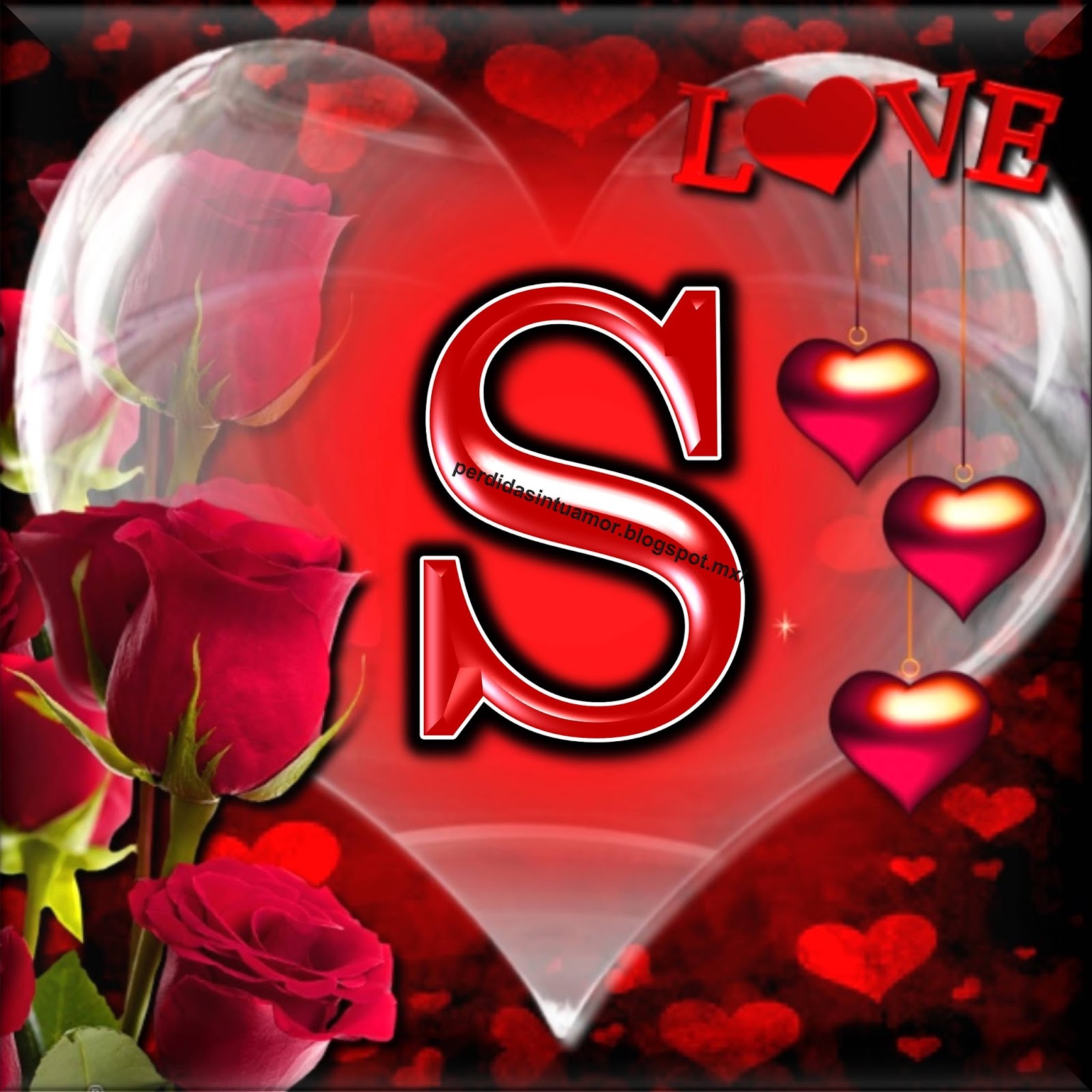 "La Ciudad Del Olvido": CORAZÓN CON ROSAS CON TU INICIAL ( S )