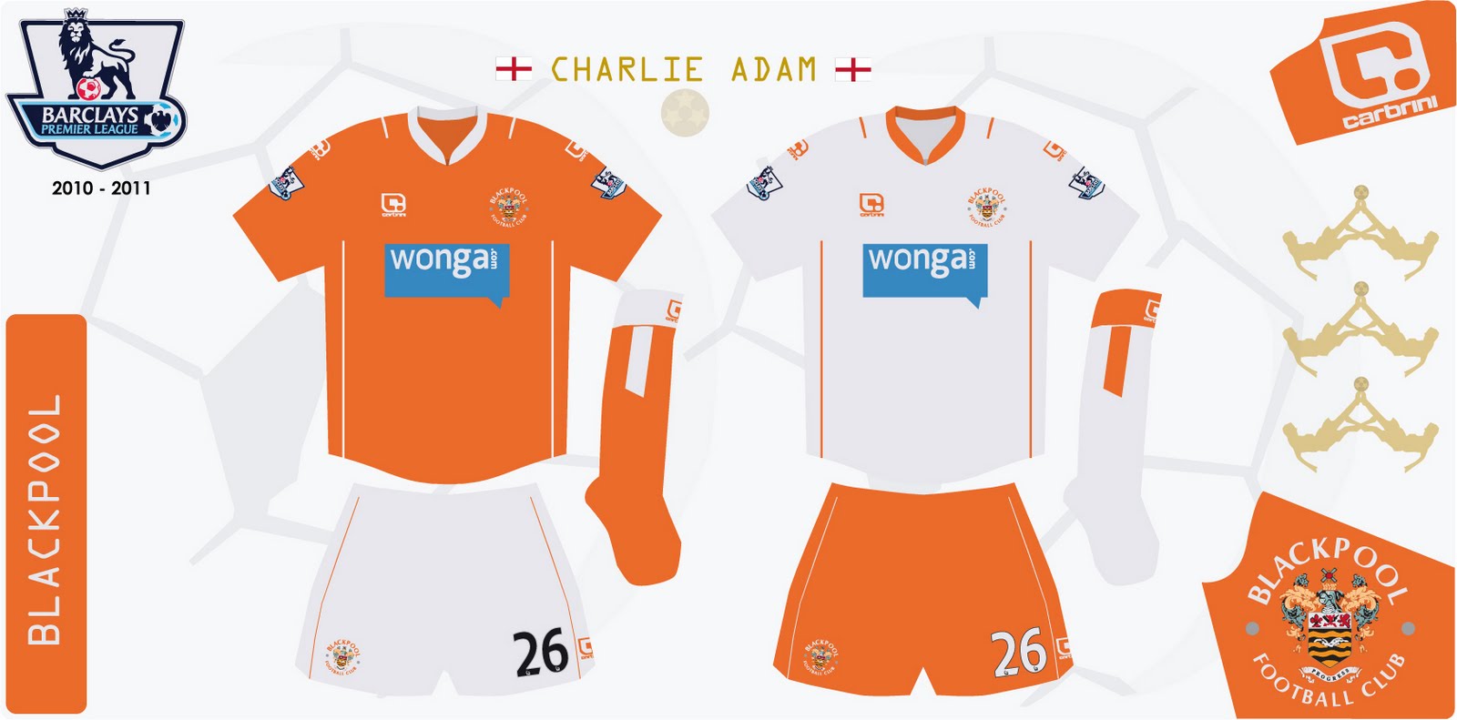 Design Futbol Kits: Blackpool 2010 - 2011 (Premier League)