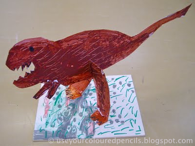 Use Your Coloured Pencils: Cardboard Dinosaur Sculptures