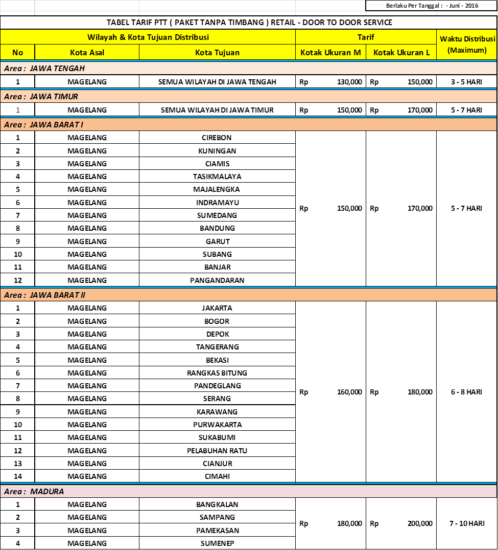 MUS EXPRESS: PRICELIST