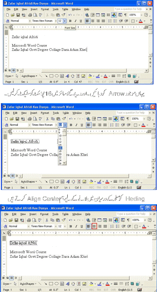 MS Word in URDU Part 1/2 - Educational Blog