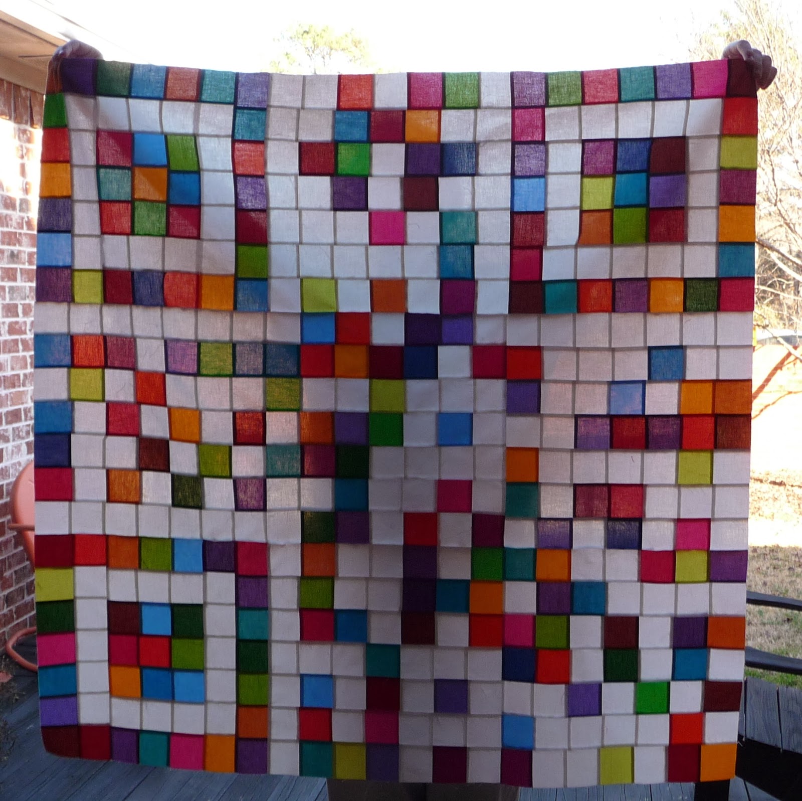 handmadewhimzy blog: Quilty Finish - QR Bar Code Quilt Top