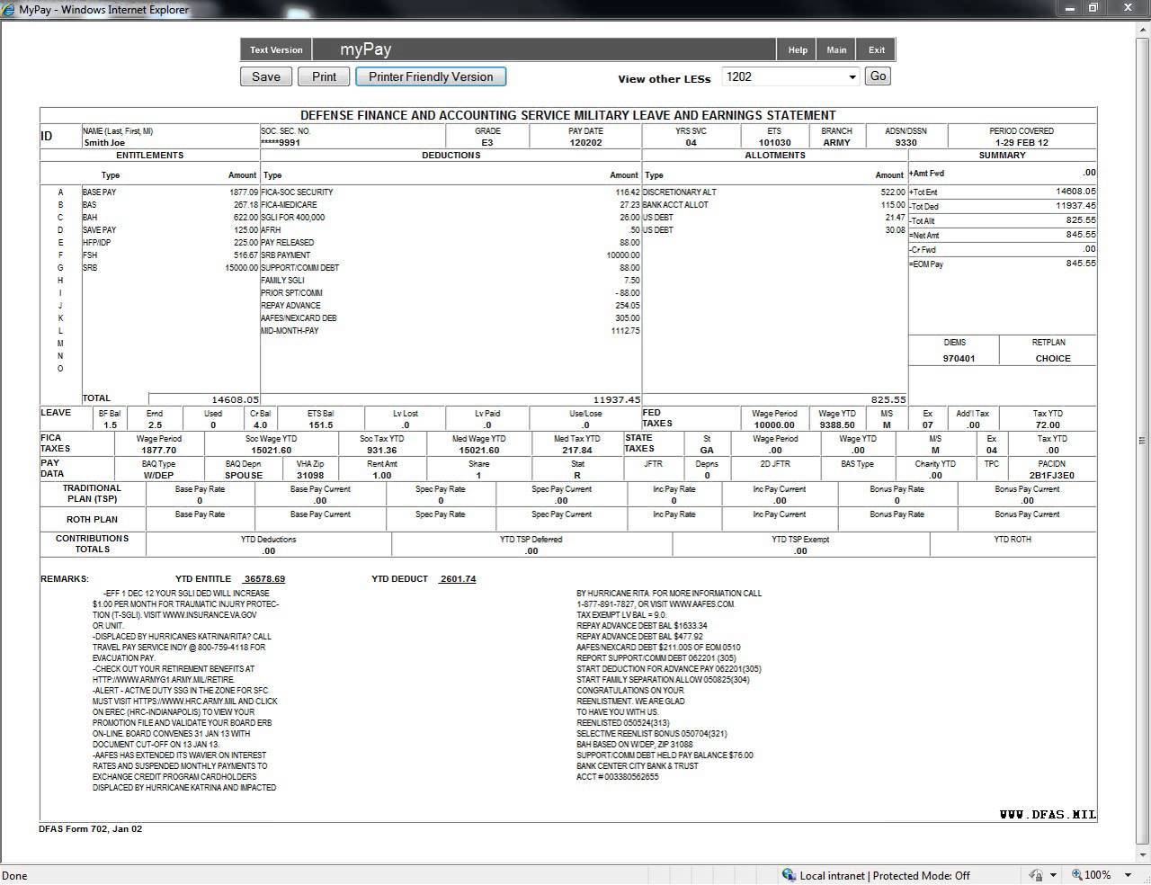 Leave and Earnings Statement