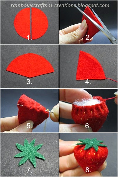 Rainbow's Crafts and Creations: felt strawberry