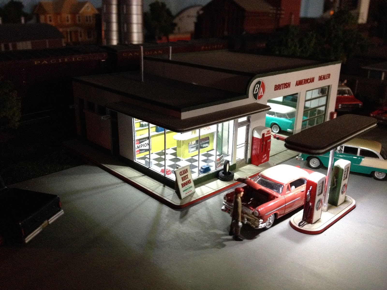 CP Rail Manitoba & Minnesota Subdivision: Great Gas Station Night Scene ...