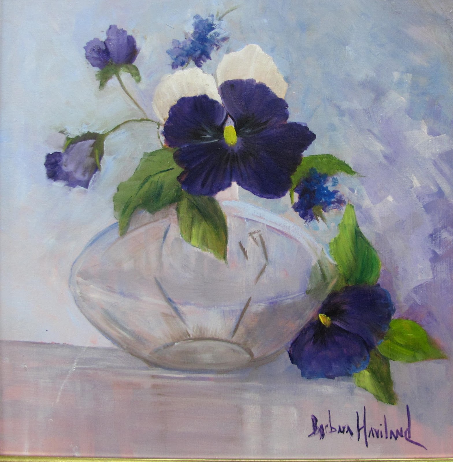 Where ART Lives Gallery Artists Group Blog: Pansies in a Glass Vase ...