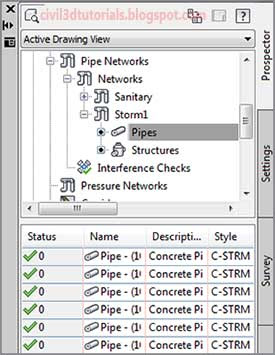 Exploring the Pipe Network - AutoCAD Civil 3D Tutorials