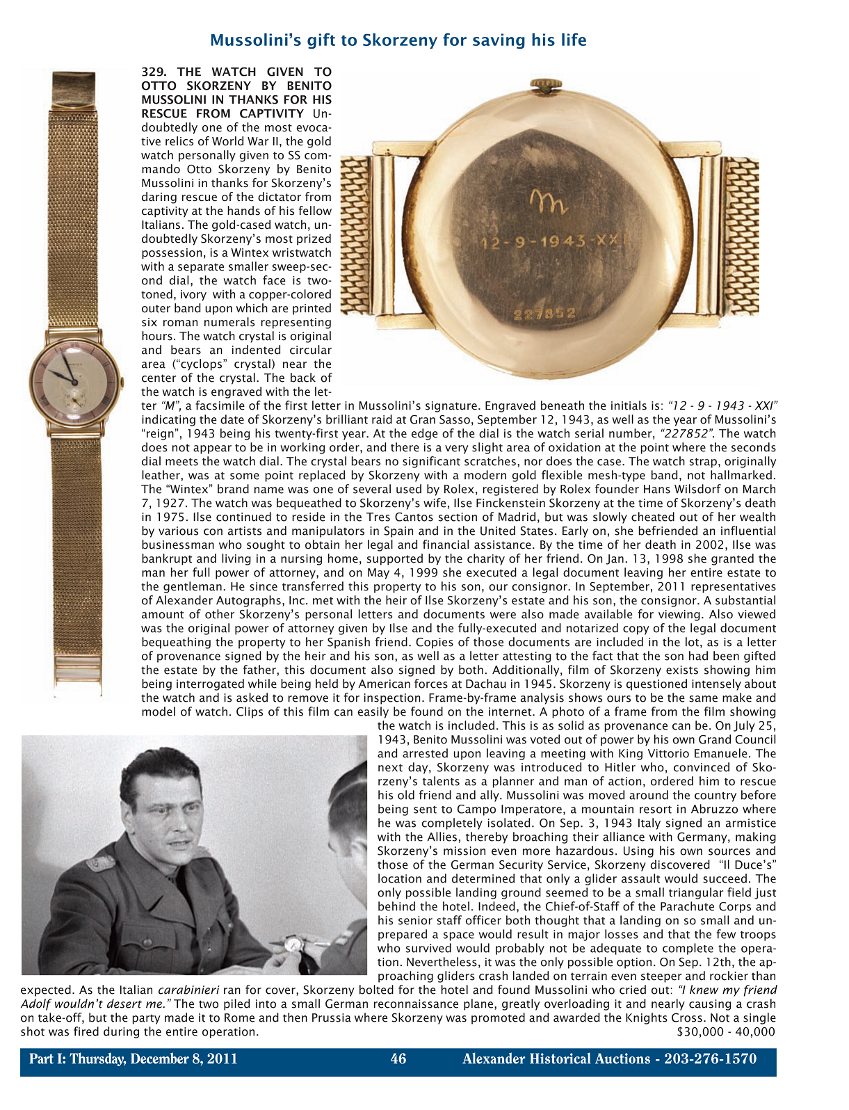 Estação Cronográfica: História - Relógio dado por Mussolini ao comando ...