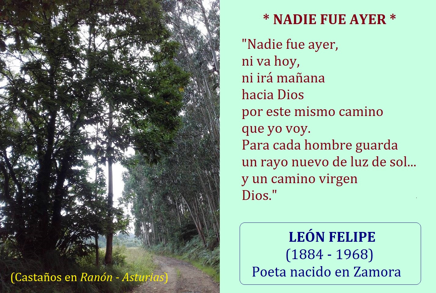 Caminos y senderos españoles: POESÍA: "Nadie fue ayer" por León Felipe ...