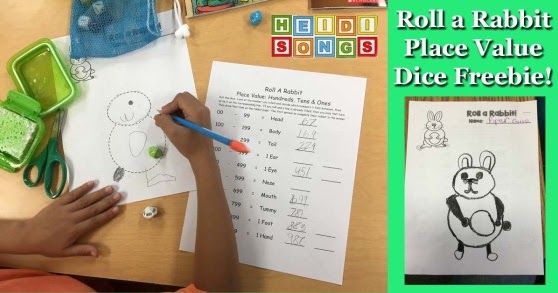 Roll a Rabbit Place Value Dice Freebie!