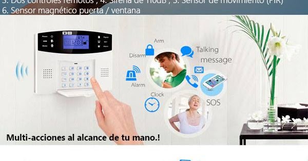 KIT DE ALARMA INALAMBRICA GSM envía alerta de llamadas y mensajes SMS ...