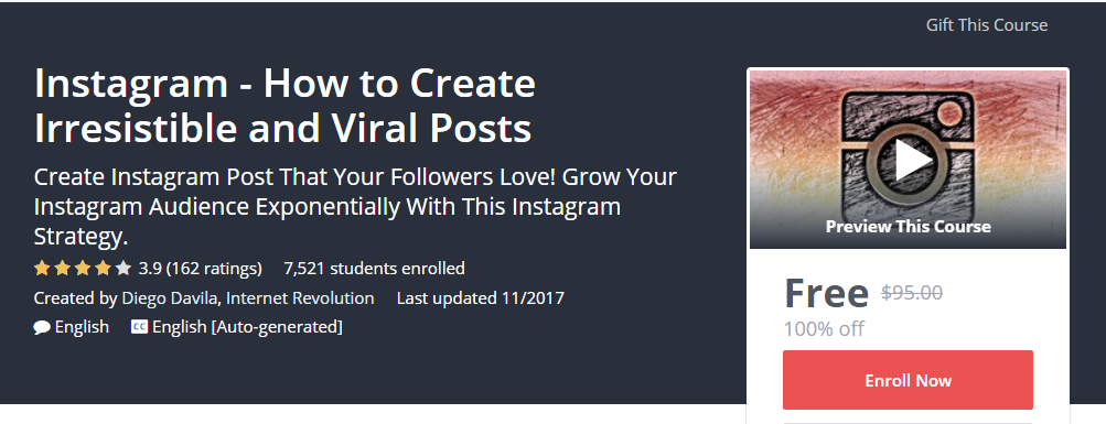 Instagram - How to Create Irresistible and Viral Posts [UDEMY COUPON ...