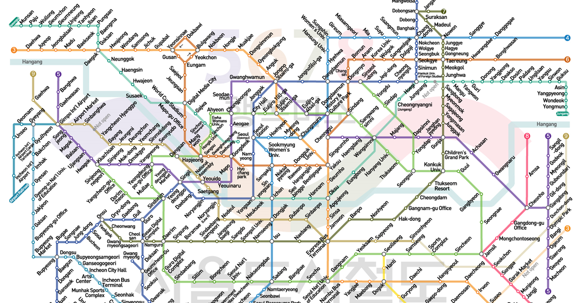 Seoul subway lines in Korea - How to transfer subway line 2, 4, and 6 ...
