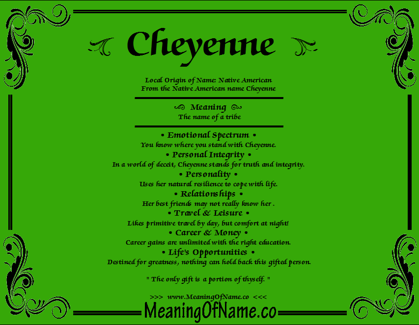 Meaning-of-name-Cheyenne.png 853×663 pixels | Names with meaning, Names ...
