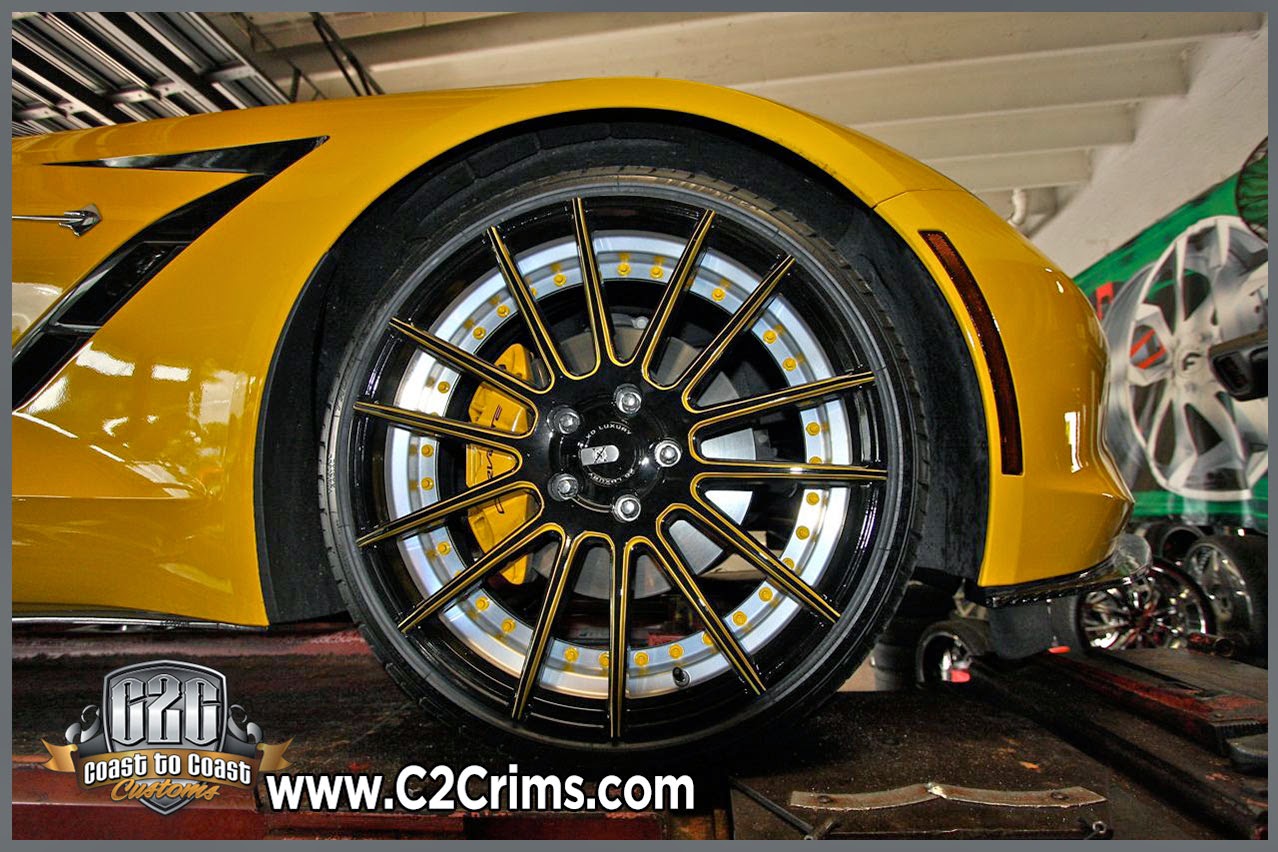C2C Rims: 2014 C-7 Corvette Stingray Yellow with 20" XO