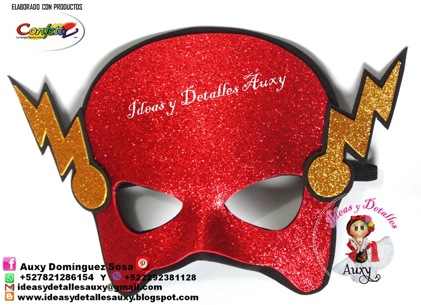 Ideas y Detalles Auxy: MASCARA DE FLASH, ANTIFAZ DE FLASH, DISFRAZ DE ...