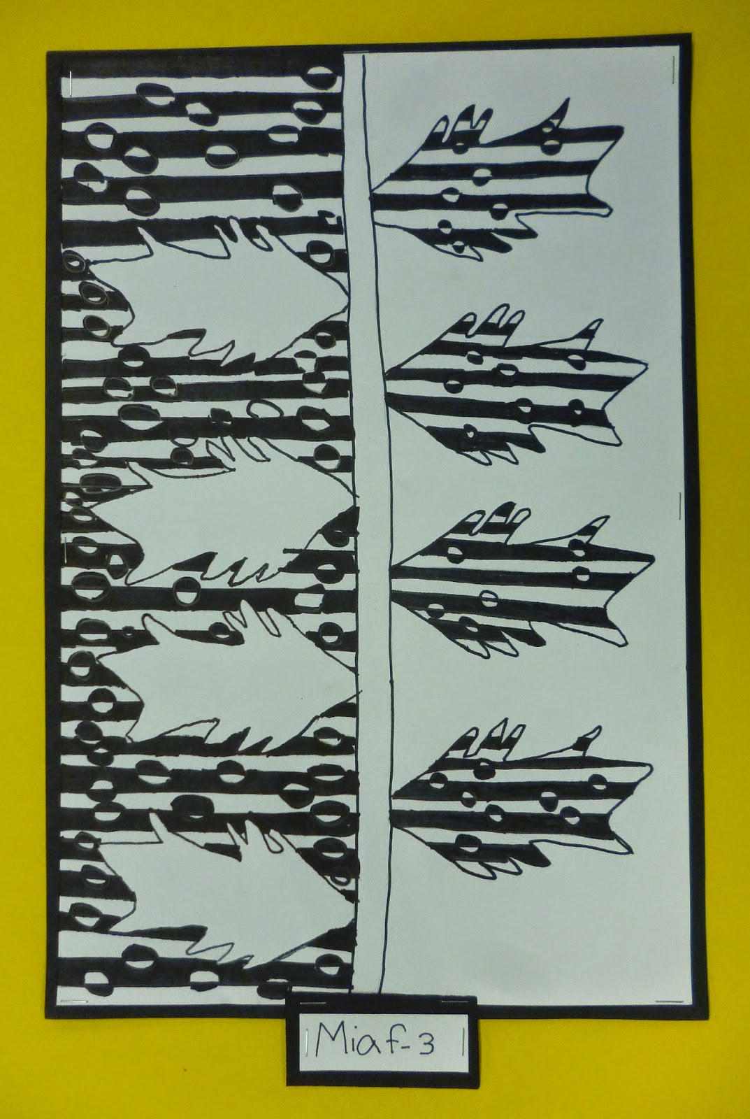 Fall Leaf Zentangle Positive Negative Lesson (Thats a mouth full)