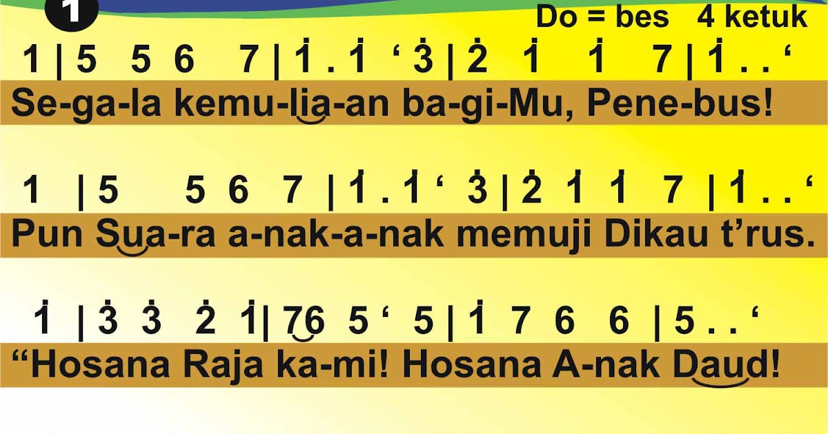 Lirik dan Not Kidung Jemaat 161 Segala Kemuliaan