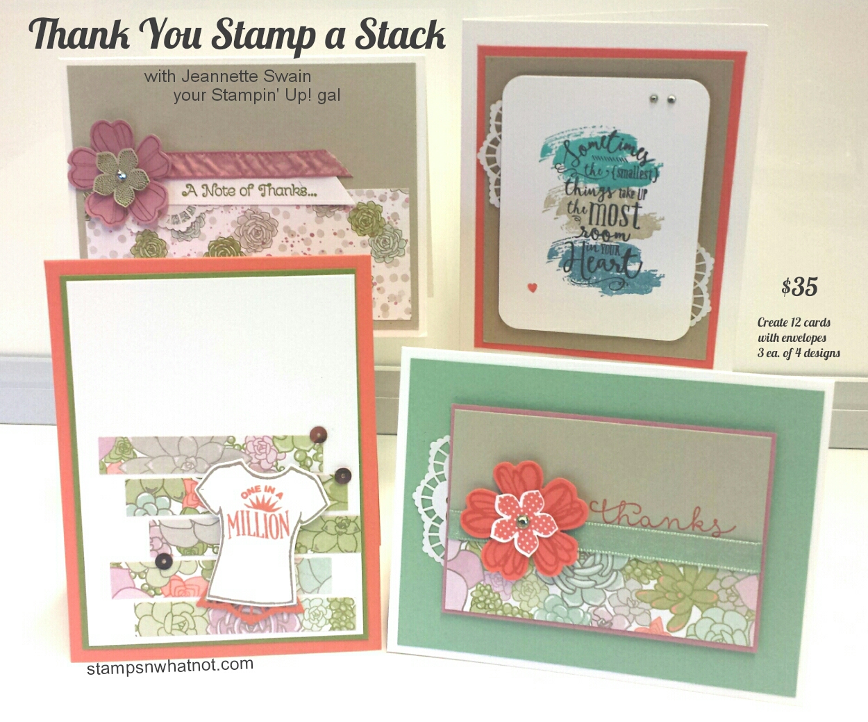 Crops Plus Vendor Blog: THANK YOU CARD STAMP A STACK