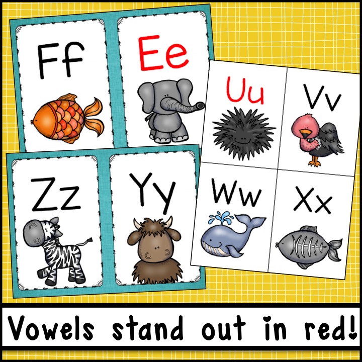 FREE Animal Themed Alphabet Flashcards | The Barefoot Teacher