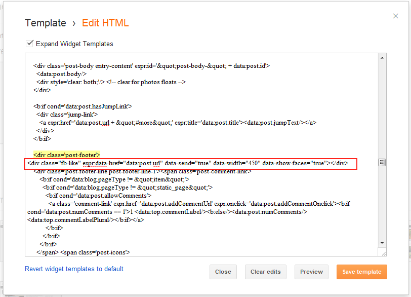 The Occasional Tech Adding The Html 5 Facebook Like Button To Blogger