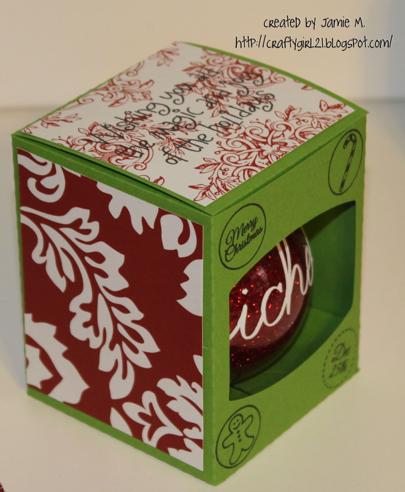 Crafty Girl 21!: Christmas Ornaments in Cute Boxes