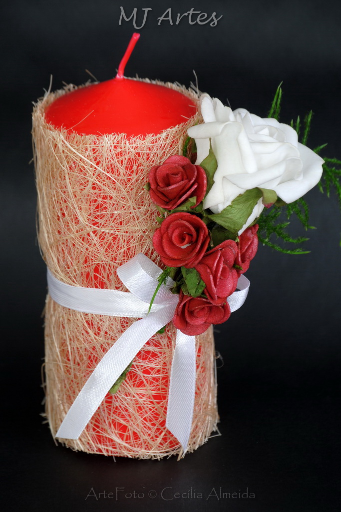 MJ Artes: Velas decoradas