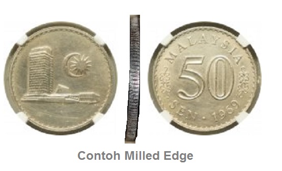 Syiling Malaysia 50 Sen Berparit.
