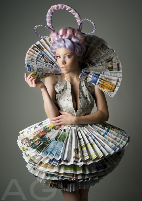 thebigfront: Newspaper Dresses Make Headlines