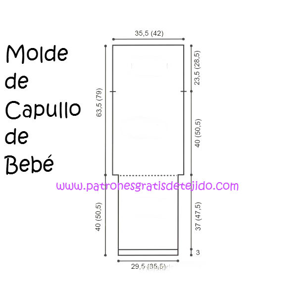Capullo de bebé tejido con amor - moldes y puntos
