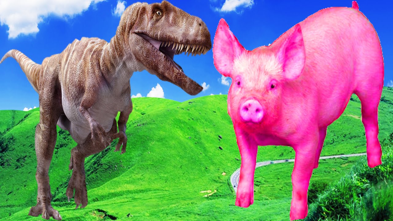 Dinosaur Fight | Pig Farm Cartoons | Dinosaurs Movies For Children ...