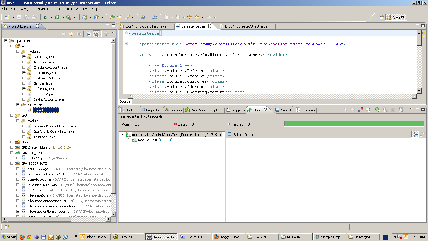 Java Frameworks & APIs: JPA - Ejemplos para descargar