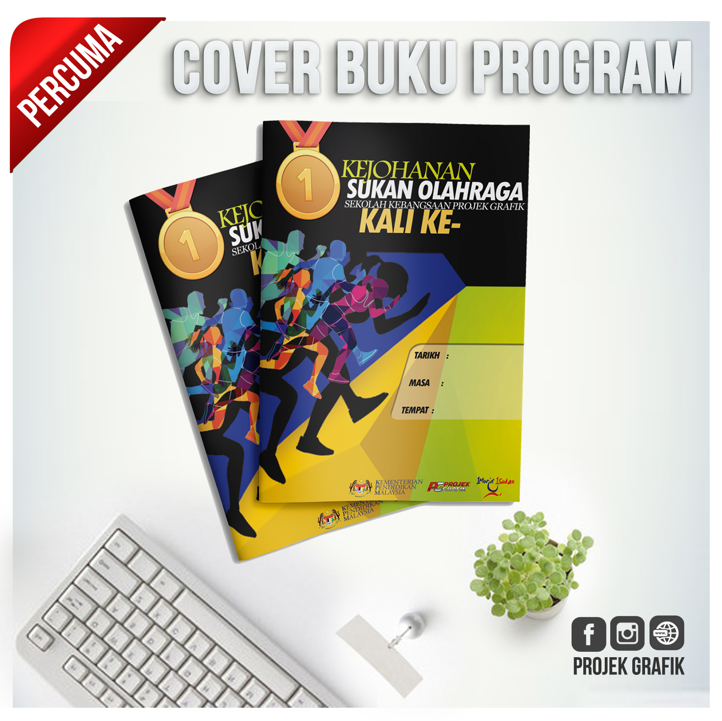 Cover Buku Program Sukan Dan Olahraga | ‎ProjekGrafik