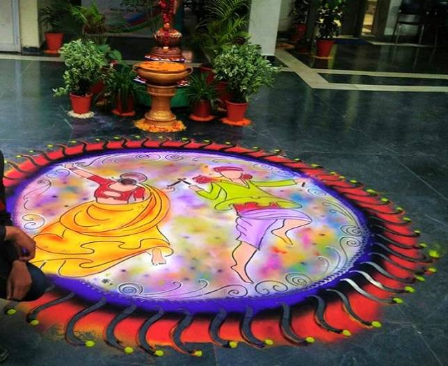 Easy Navratri Rangoli Patterns Dussehra Special Rangoli Design