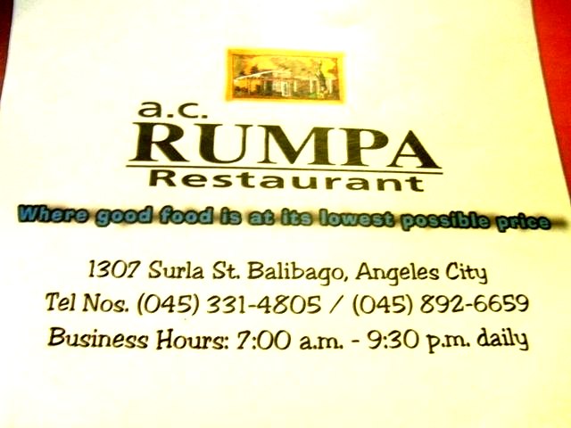 Pinay Foodie : A.C. Rumpa Restaurant and their tender steaks