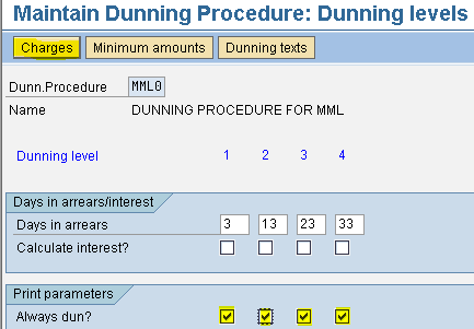 SAP - FICO MODULE LEARNING: Define Dunning Procedures