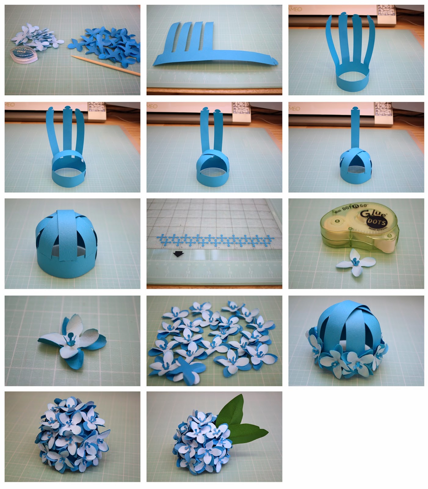 3D Carnation and Hydrangea Paper Flowers | Bits of Paper